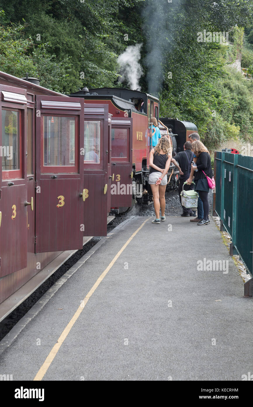 Steam Train at Caernarfon on Festinioc and Welsh Highland Railway ...