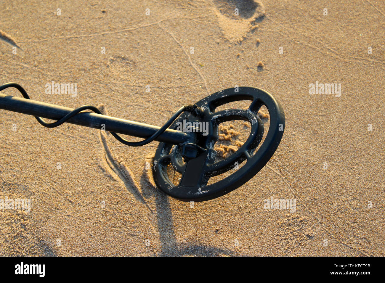 metal detector on the sand Stock Photo - Alamy
