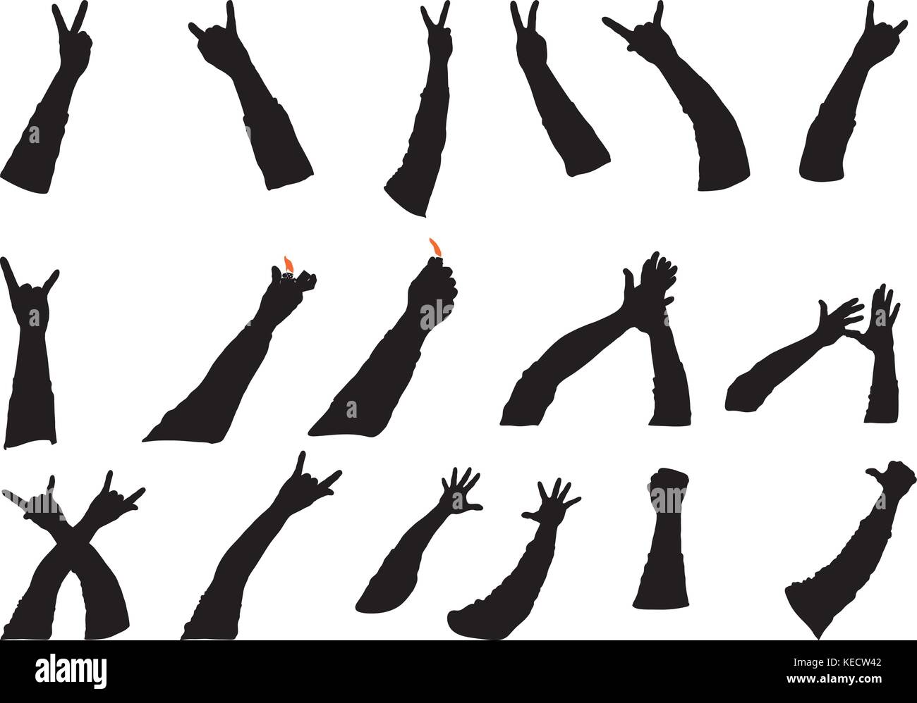 Hand gestures rock Stock Vector Images - Alamy