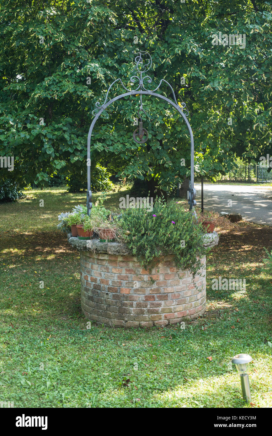 Old water well with plants Stock Photo - Alamy