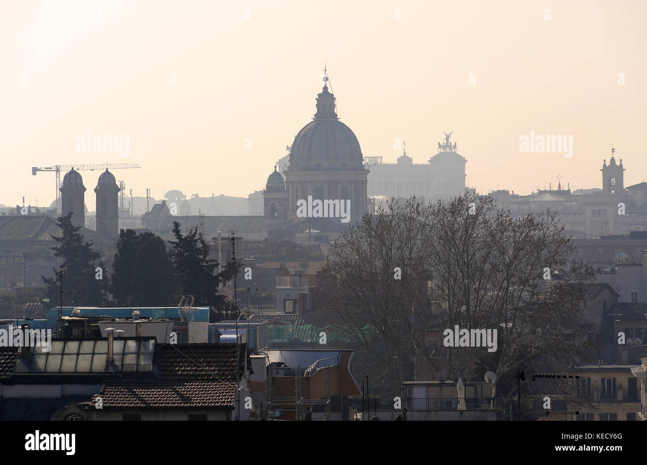 landscape of Rome. Looking out over the roofs of Rome Stock Photo - Alamy