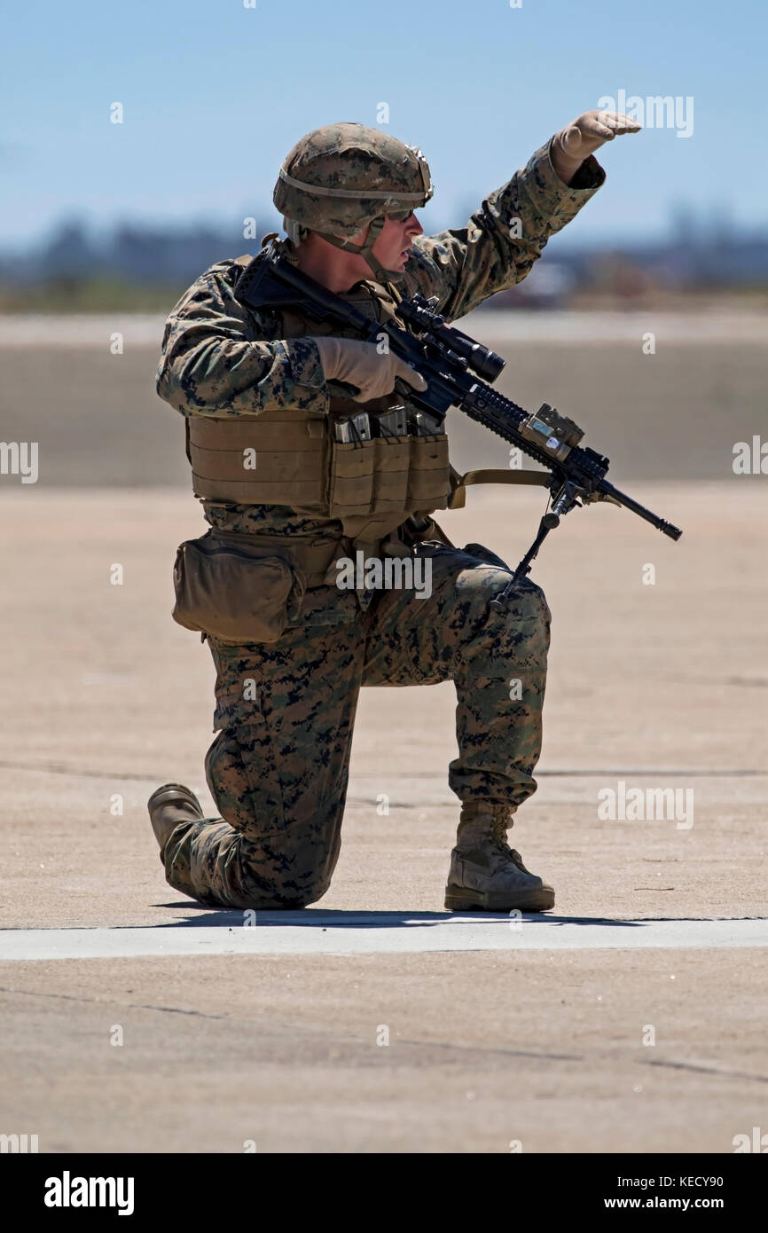 Soldier performs during MAGTF Demonstration at Miramar Airshow Stock ...