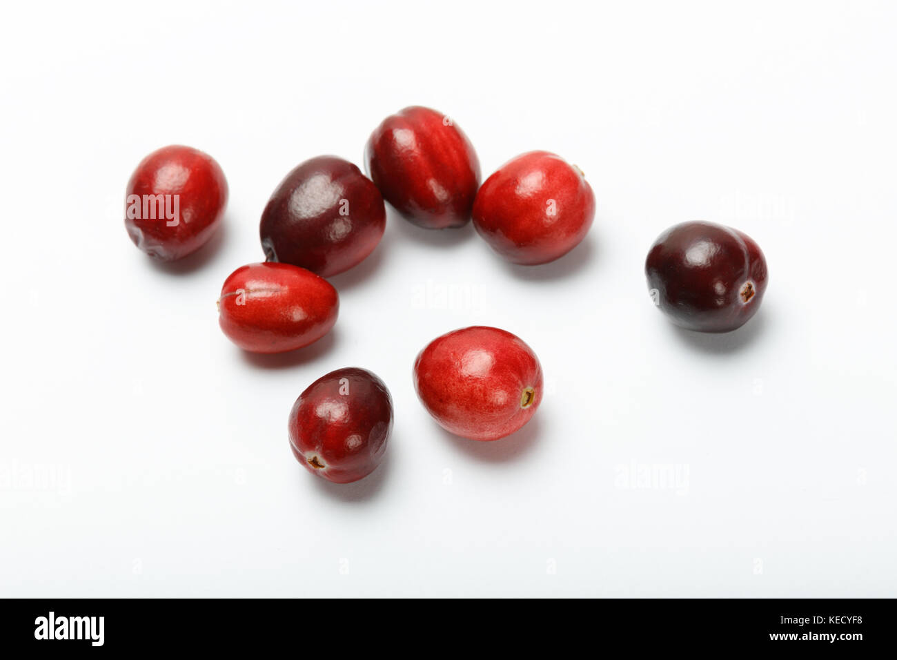 Red fresh raw cranberry isolated on white background. produce at bc ...