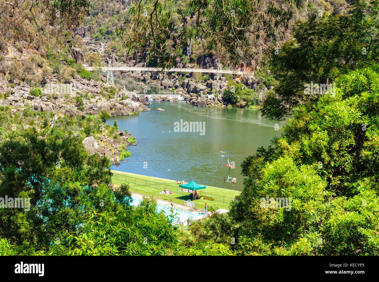 The First Basin in the Cataract Gorge Reserve features a swimming pool ...