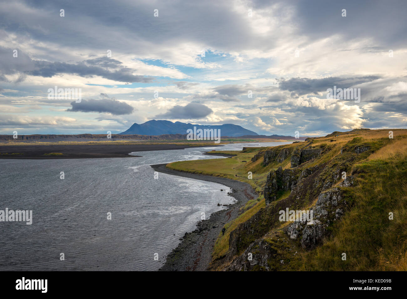 the view of beautiful natural landscape of Iceland during the road trip ...