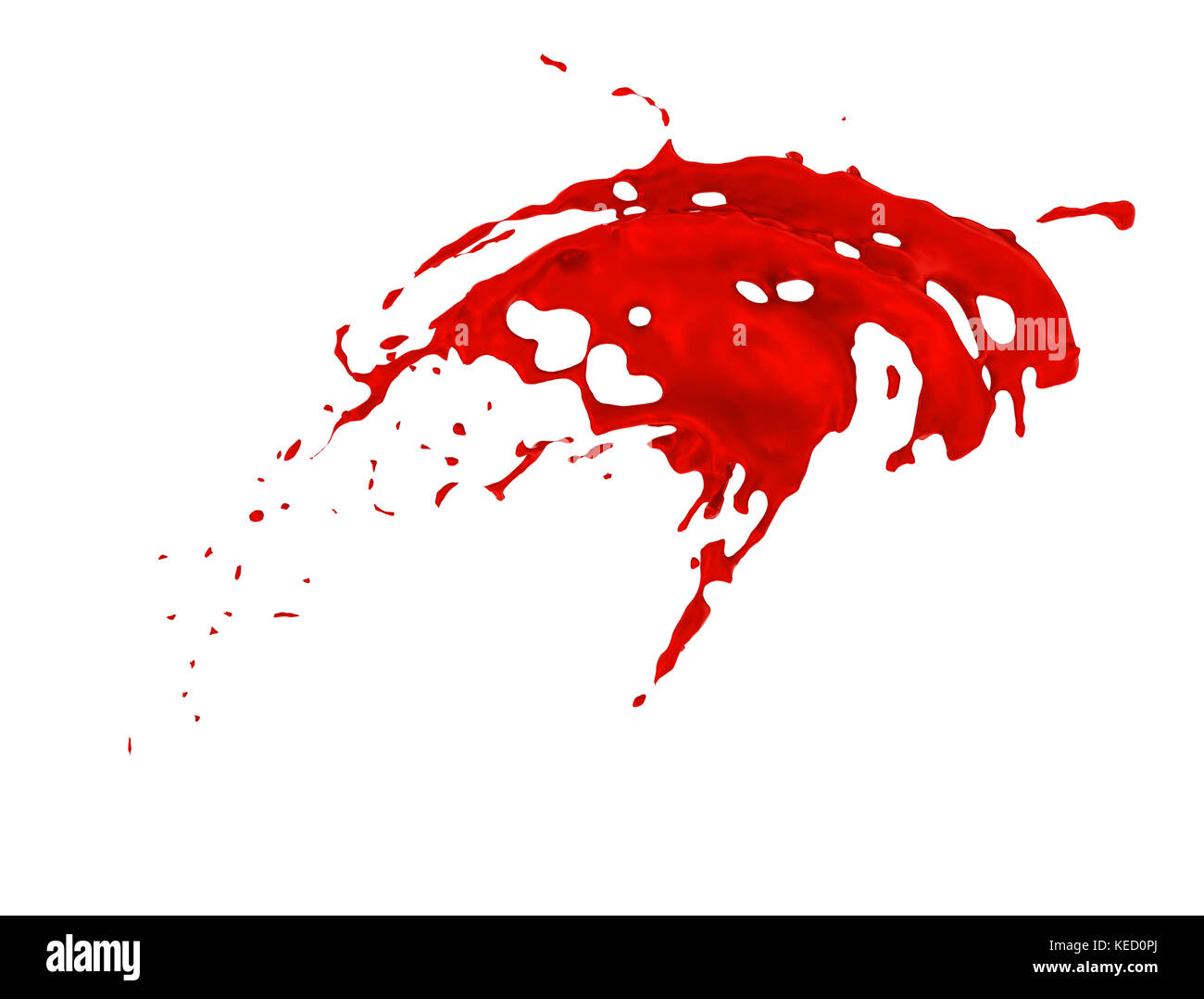 Red splash over white background Stock Photo - Alamy