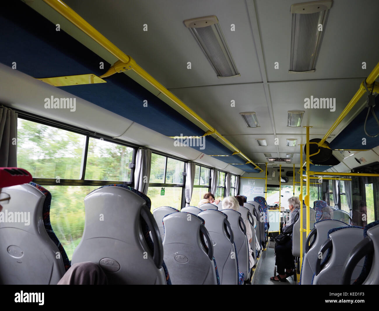 The inside of a bus in hungary Stock Photo - Alamy