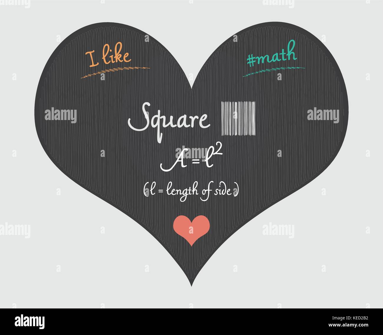 Square area calculation - I like math illustration Stock Vector Image ...
