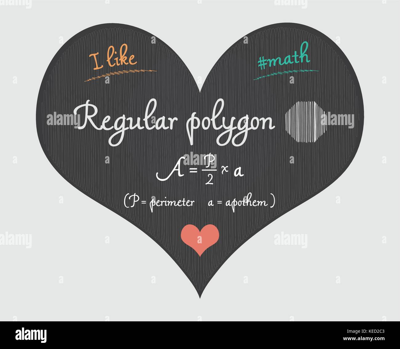 Regular polygon area calculation - I like math illustration Stock ...