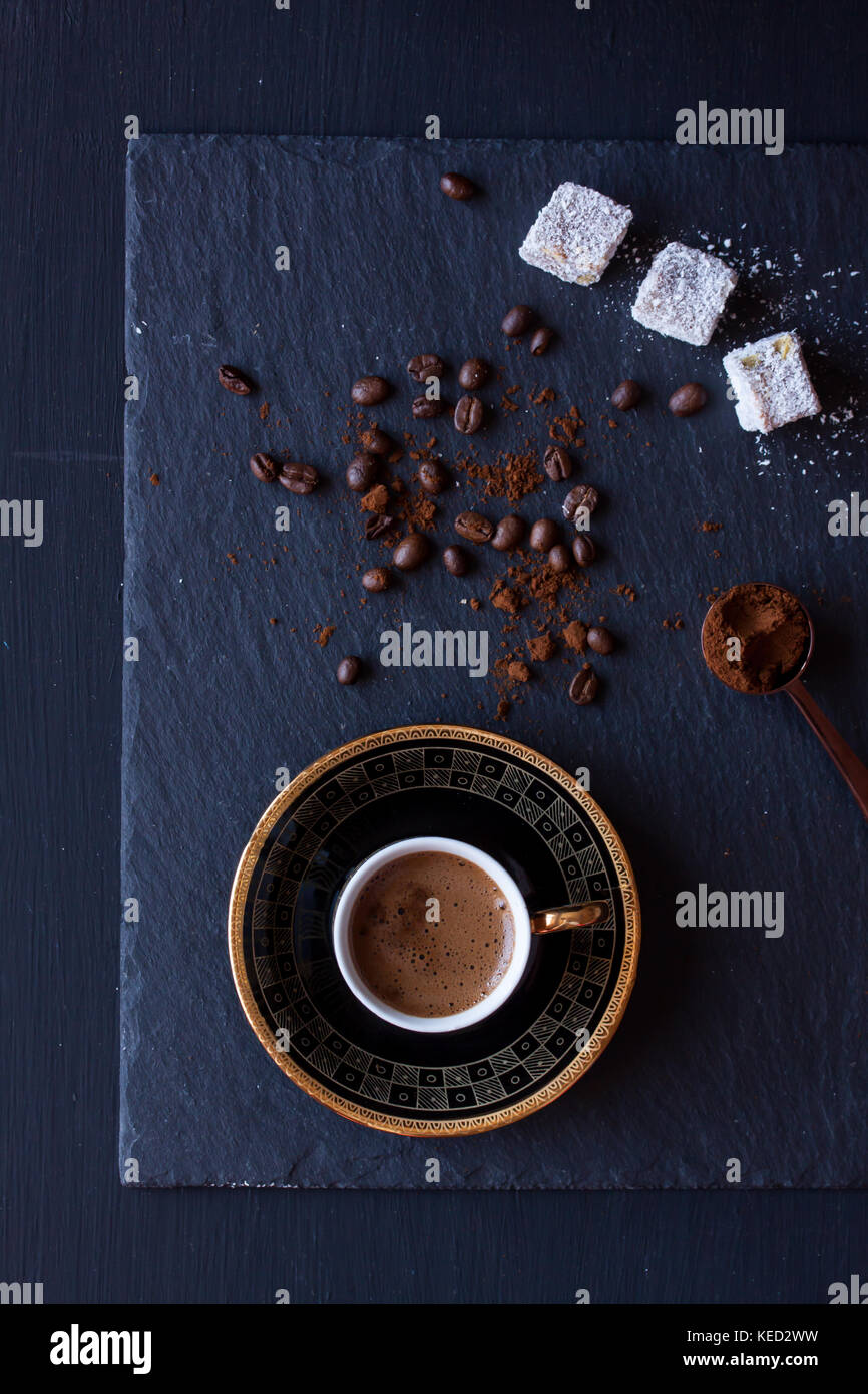 Turkish coffee and Turkish delight Stock Photo - Alamy