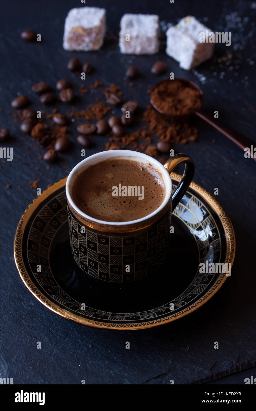 Turkish coffee and Turkish delight Stock Photo - Alamy
