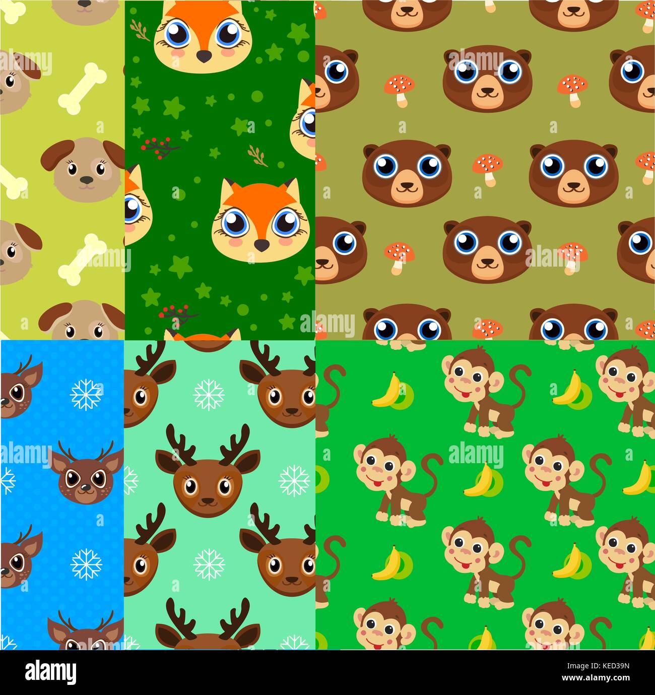 Creative universal children's backgrounds. Funny cute animals Stock ...
