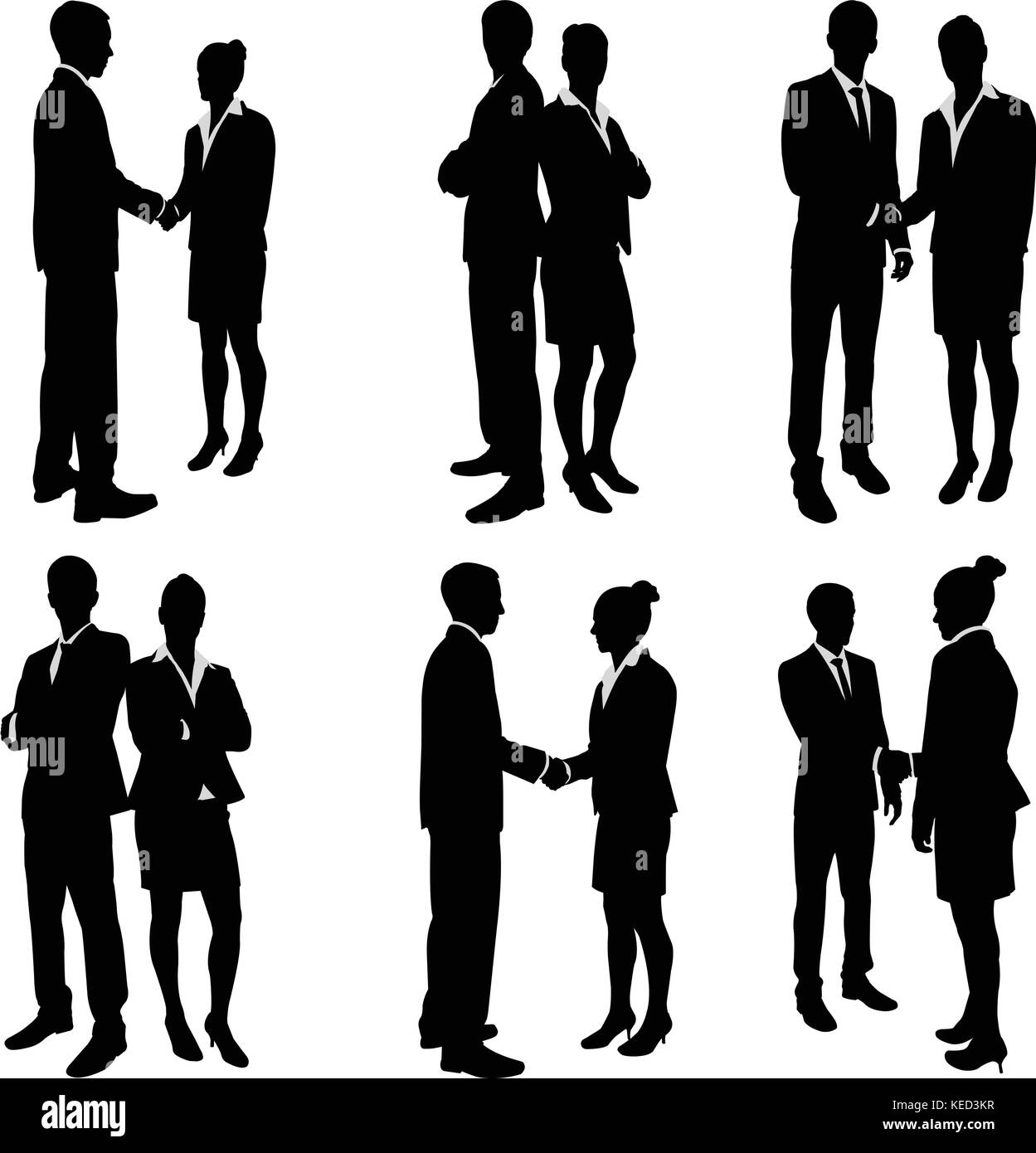 business people handshake silhouettes collection - vector Stock Vector ...