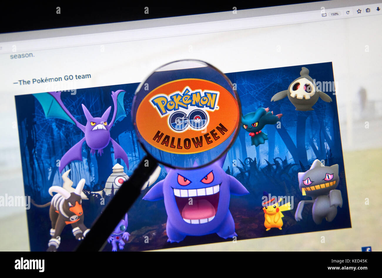 MONTREAL, CANADA - OCTOBER 20, 2017: Pokemon Go Home page introducing ...