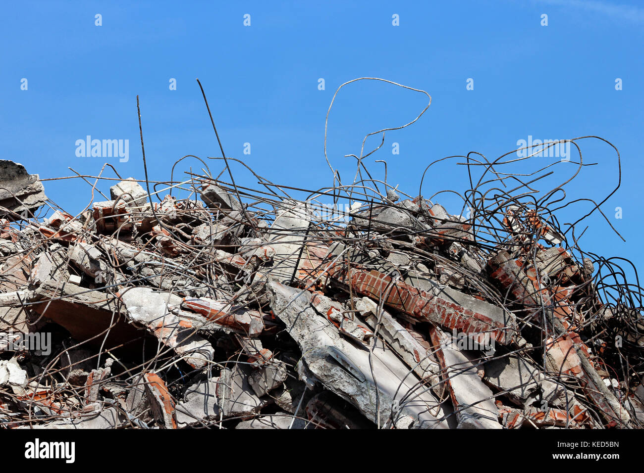 Pile of rubble from a dismantled building at a demolition site Stock ...