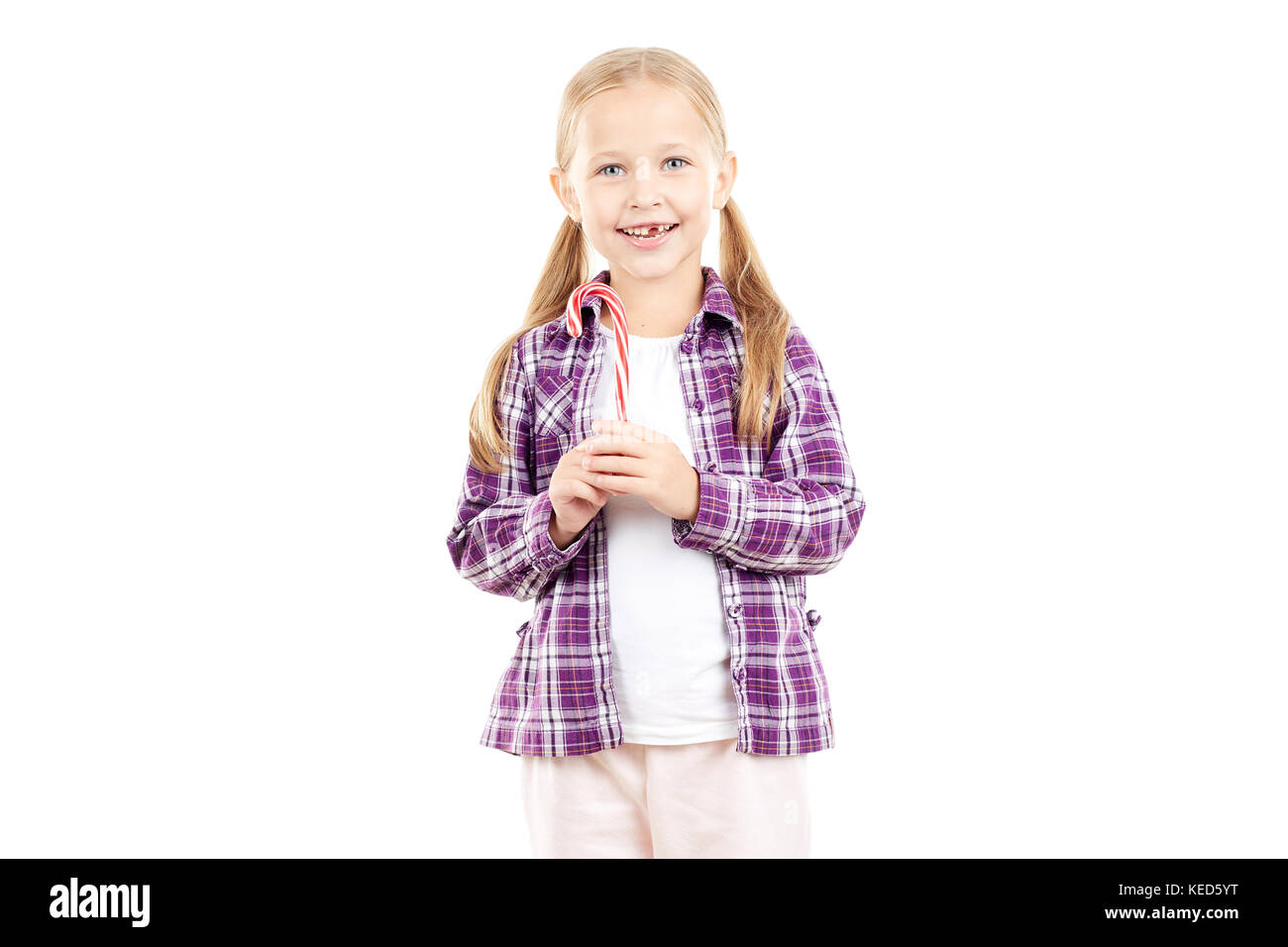 Cutie with candy cane Stock Photo - Alamy