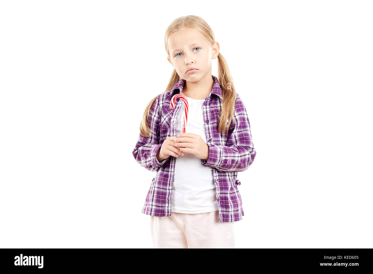Cutie with candy cane Stock Photo - Alamy