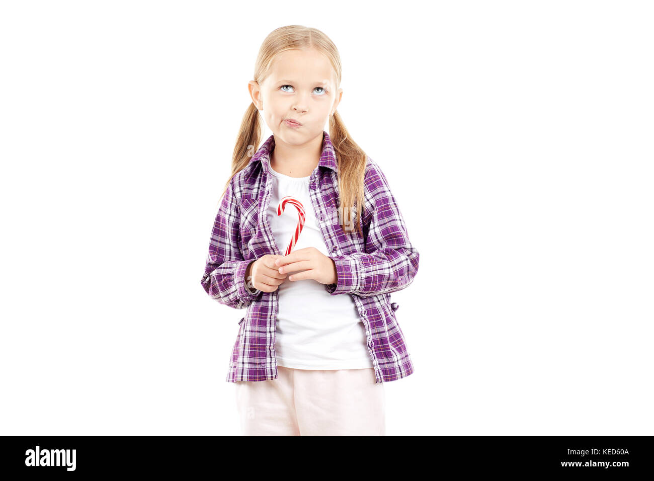 Cutie with candy cane Stock Photo - Alamy