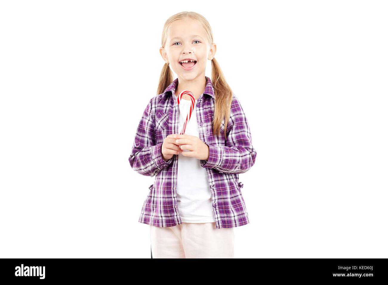 Cutie with candy cane Stock Photo - Alamy