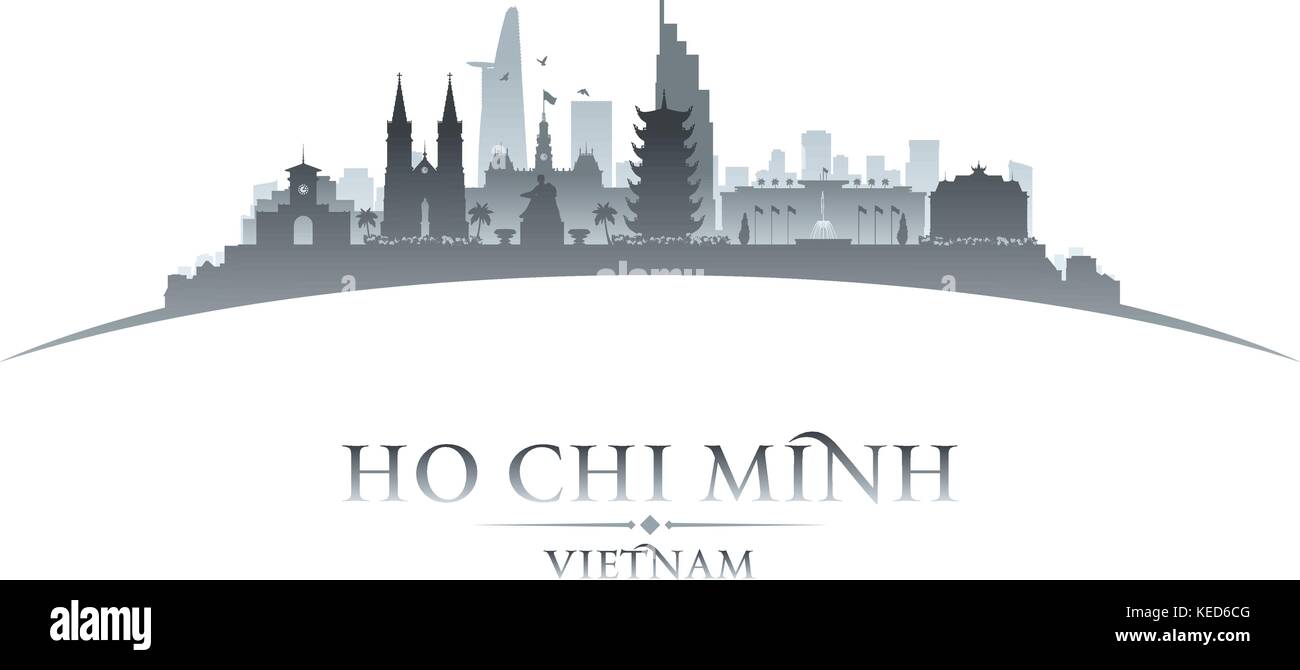 Ho Chi Minh city Vietnam skyline silhouette. Vector illustration Stock ...