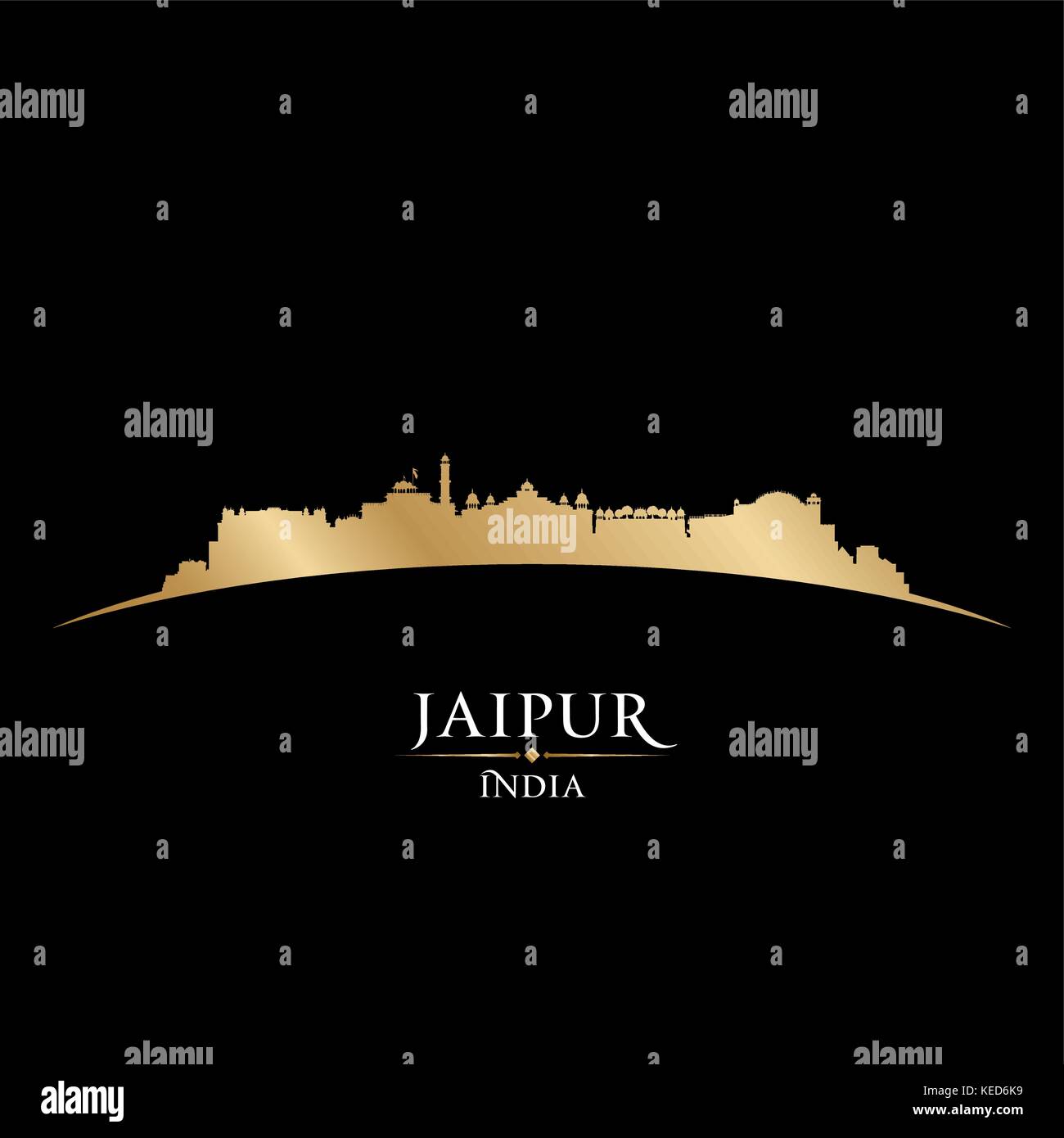 Jaipur India city skyline silhouette. Vector illustration Stock Vector ...