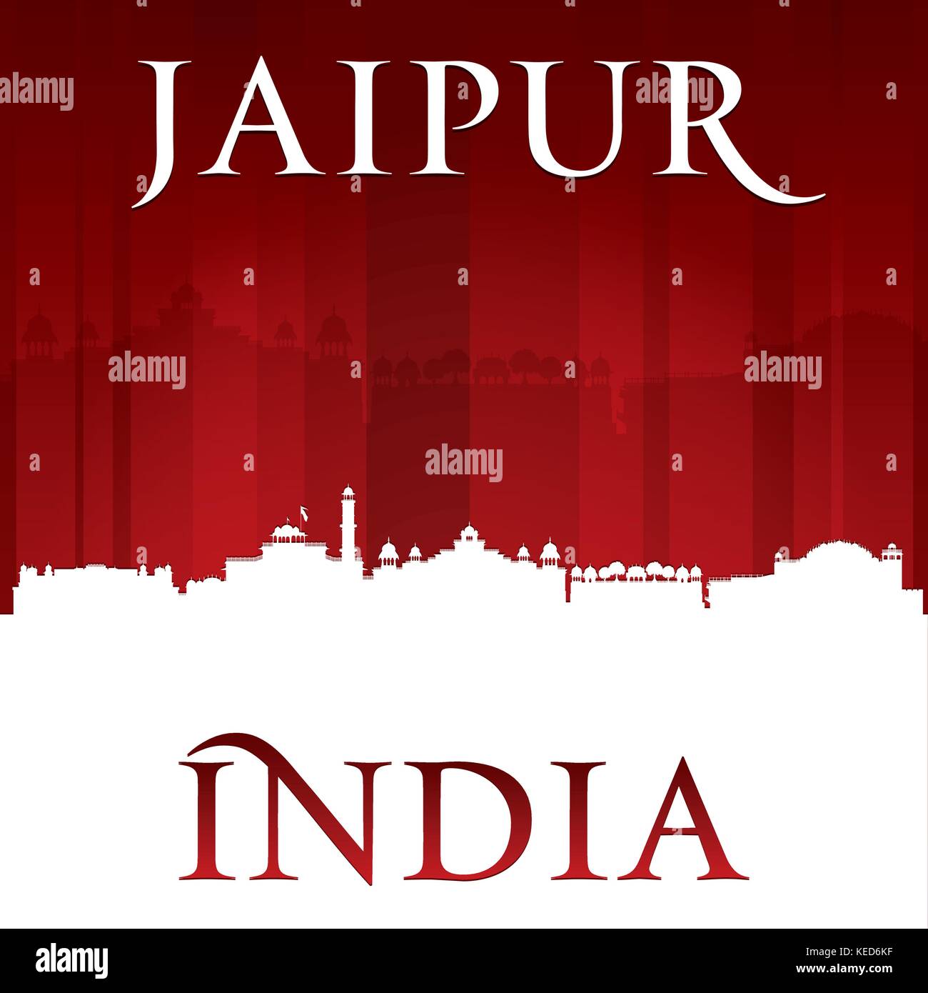 Jaipur India city skyline silhouette. Vector illustration Stock Vector ...