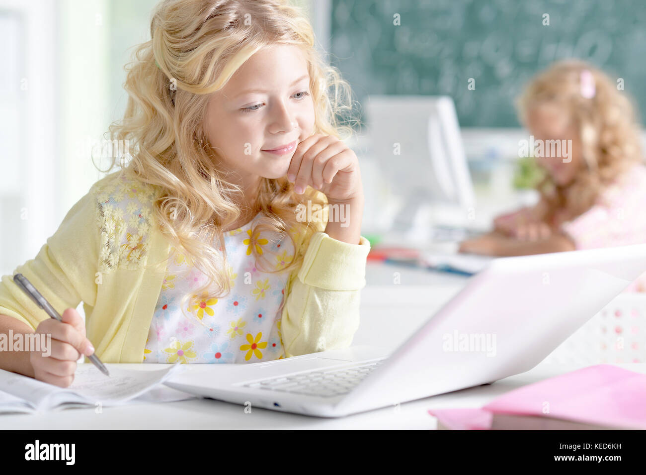 beautiful little girls at class Stock Photo - Alamy