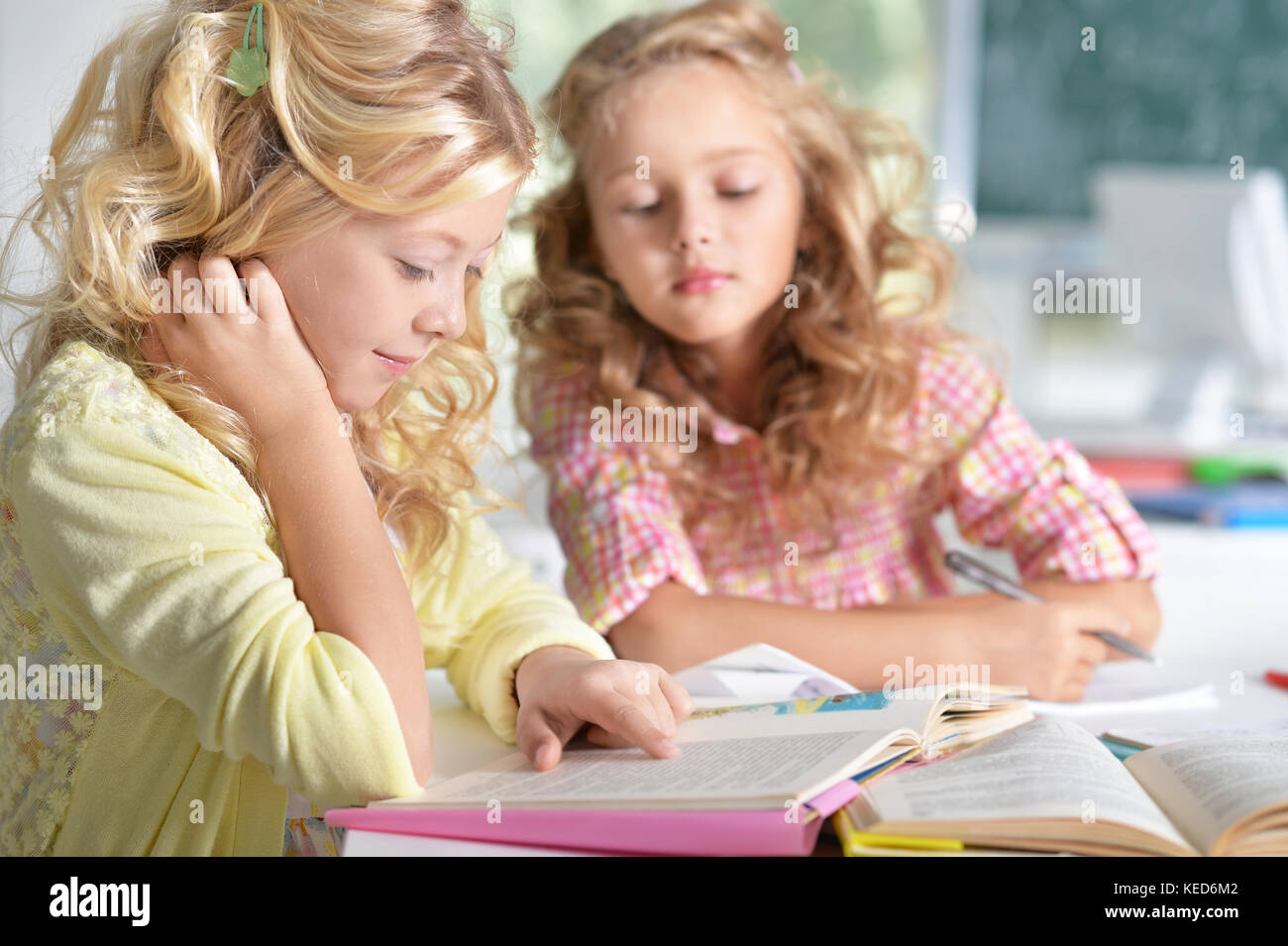 beautiful little girls at class Stock Photo - Alamy