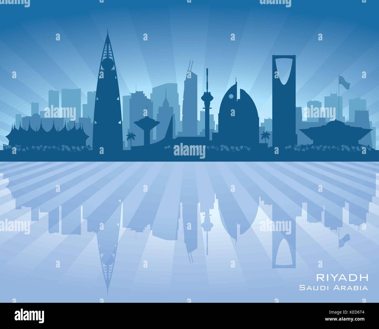 Riyadh Saudi Arabia city skyline vector silhouette illustration Stock ...