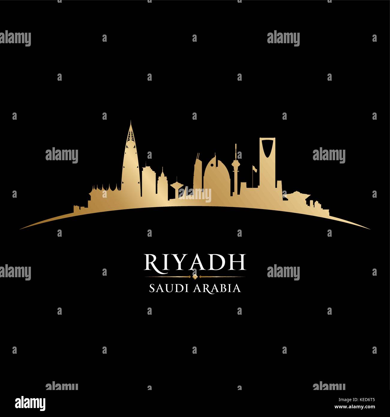 Riyadh Saudi Arabia skyline Detailed vector silhouette Stock Vector ...