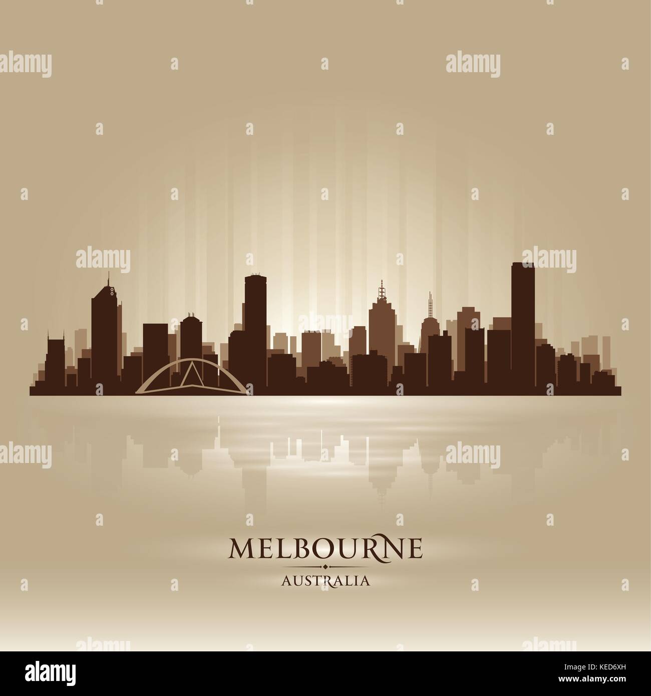 Melbourne city skyline day Stock Vector Images - Alamy