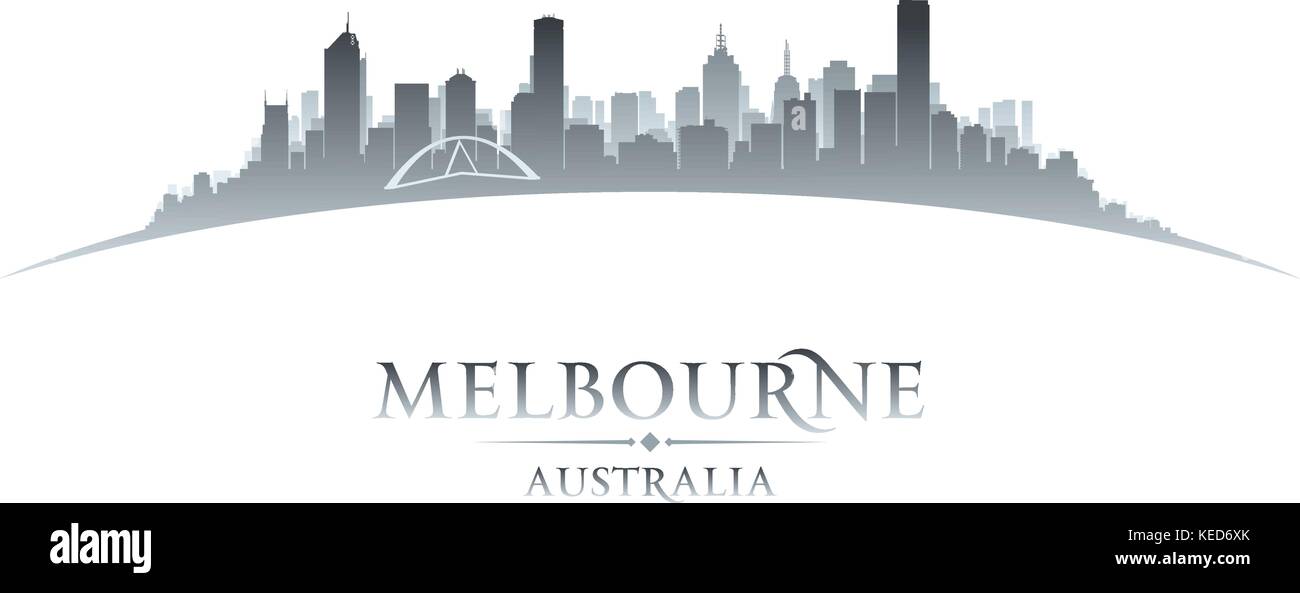 Melbourne Australia city skyline silhouette. Vector illustration Stock ...