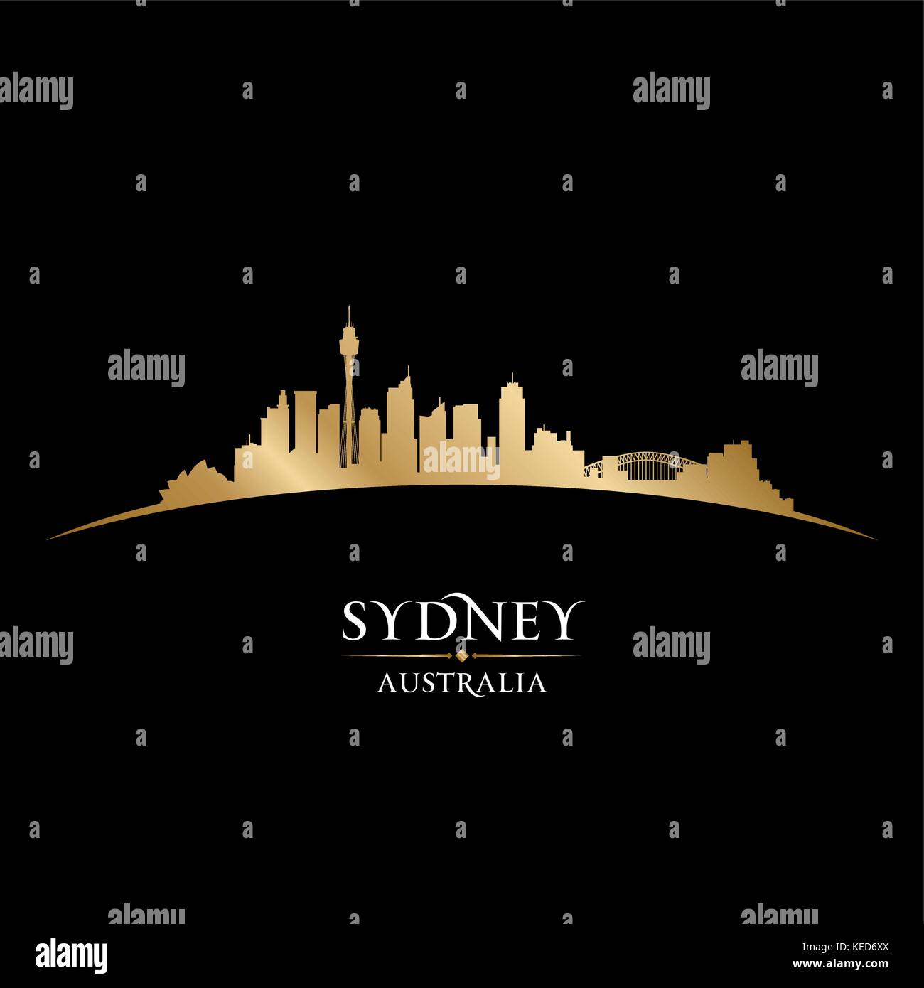 Sydney Australia city skyline silhouette. Vector illustration Stock ...