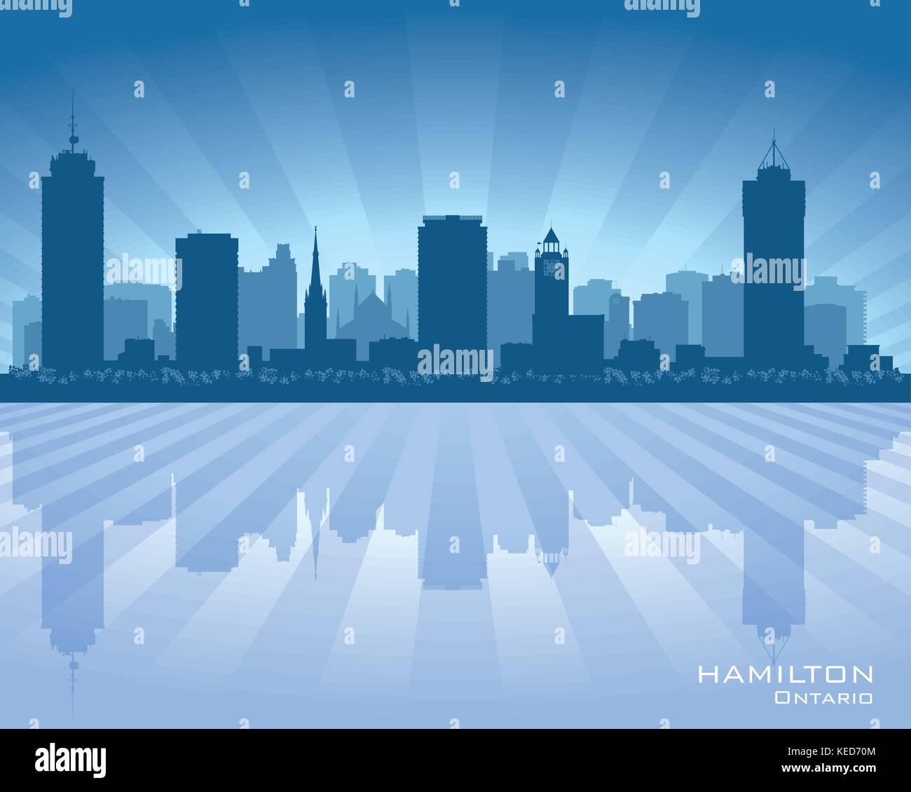 Hamilton Canada skyline city silhouette. Vector illustration Stock ...