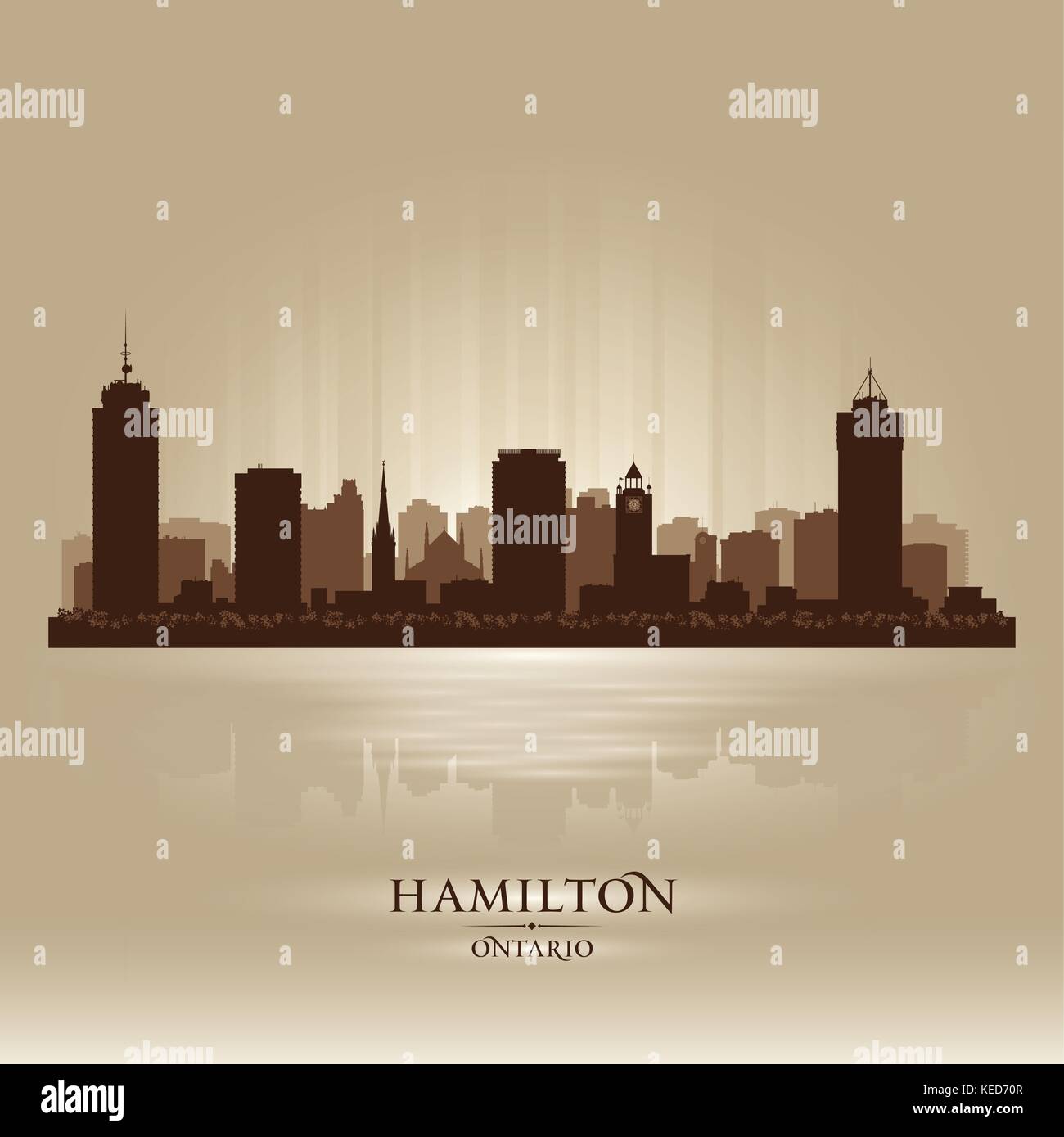 Hamilton Canada skyline city silhouette. Vector illustration Stock ...