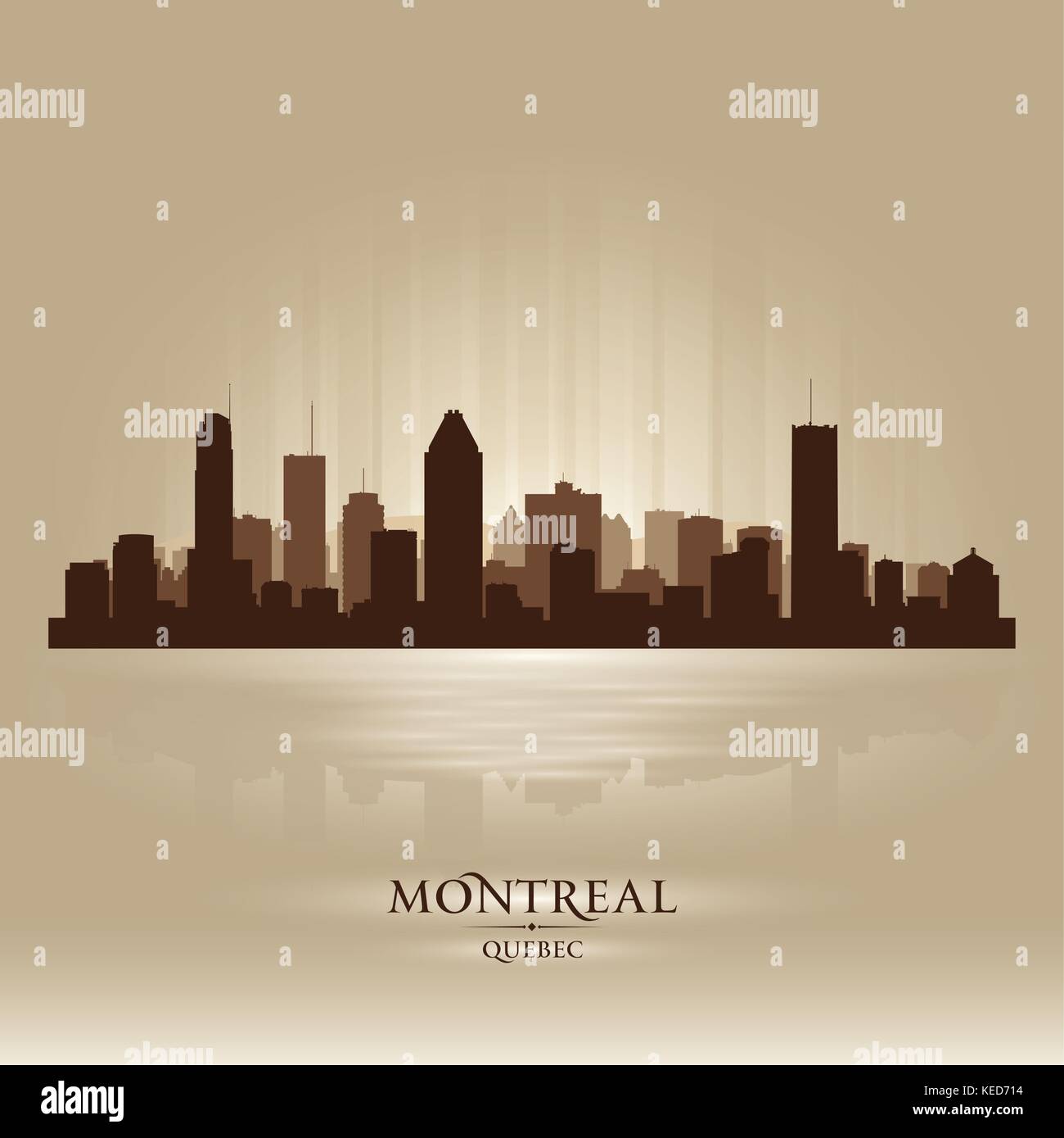 Montreal Quebec skyline city silhouette. Vector illustration Stock ...