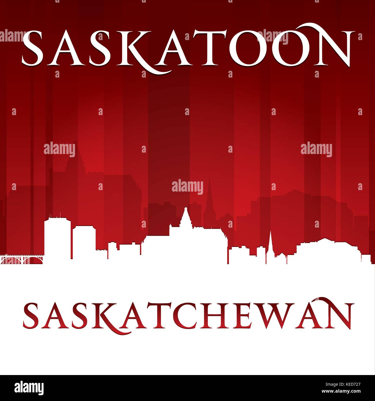 Saskatoon Saskatchewan Canada city skyline silhouette. Vector ... Saskatoon Saskatchewan Canada city skyline silhouette. Vector ...