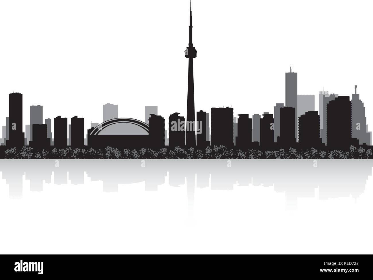 Toronto Canada city skyline silhouette vector illustration Stock Vector ...
