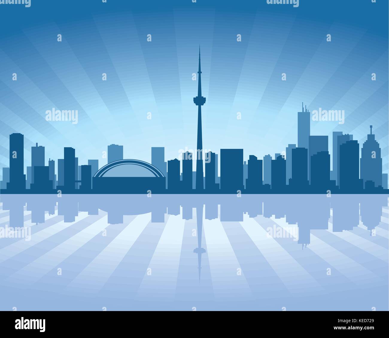 Toronto skyline with reflection in water Stock Vector Image & Art - Alamy