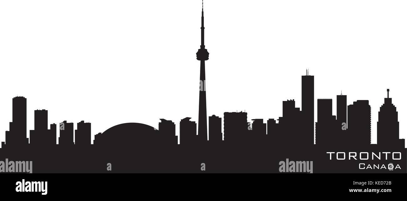 Toronto Canada skyline. Detailed vector silhouette Stock Vector Image ...