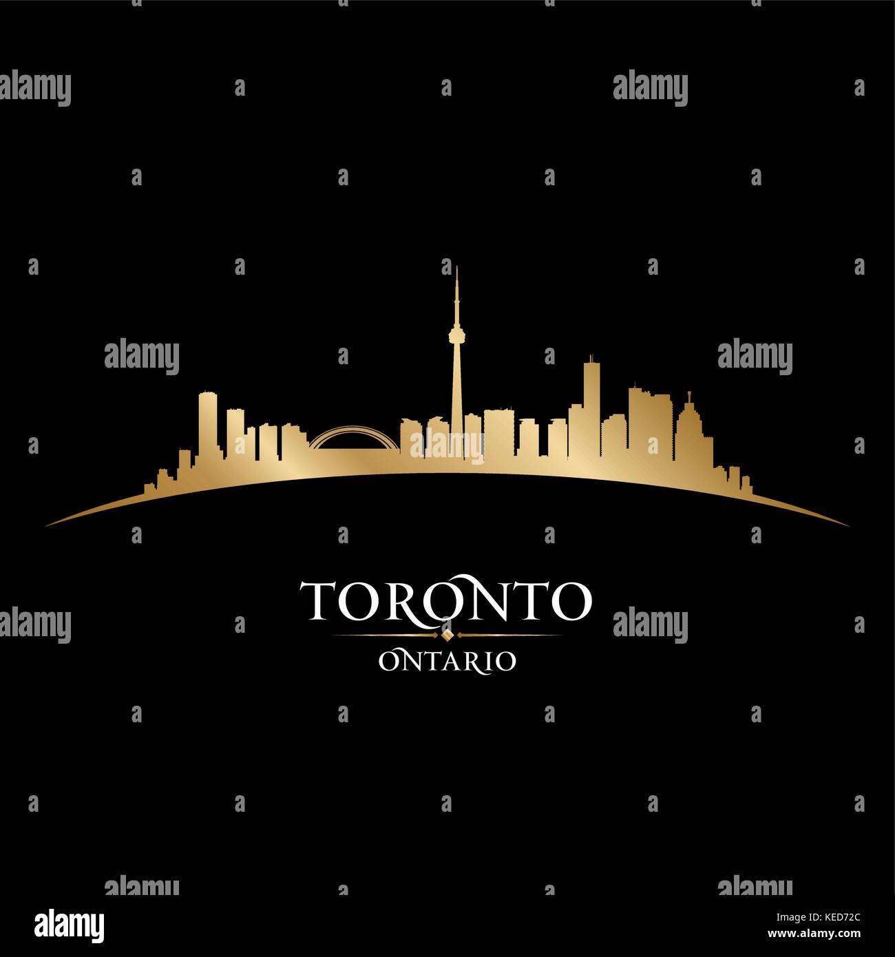 Toronto Ontario Canada city skyline silhouette. Vector illustration ...