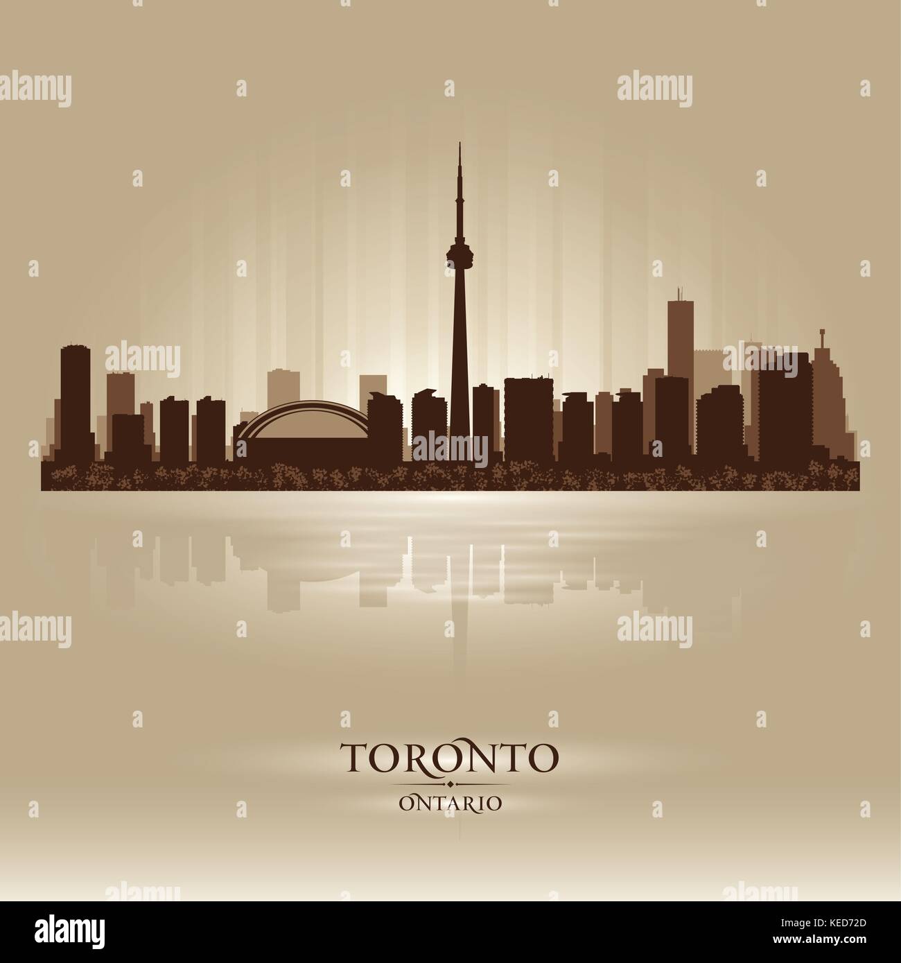 Toronto Ontario skyline city silhouette. Vector illustration Stock ...
