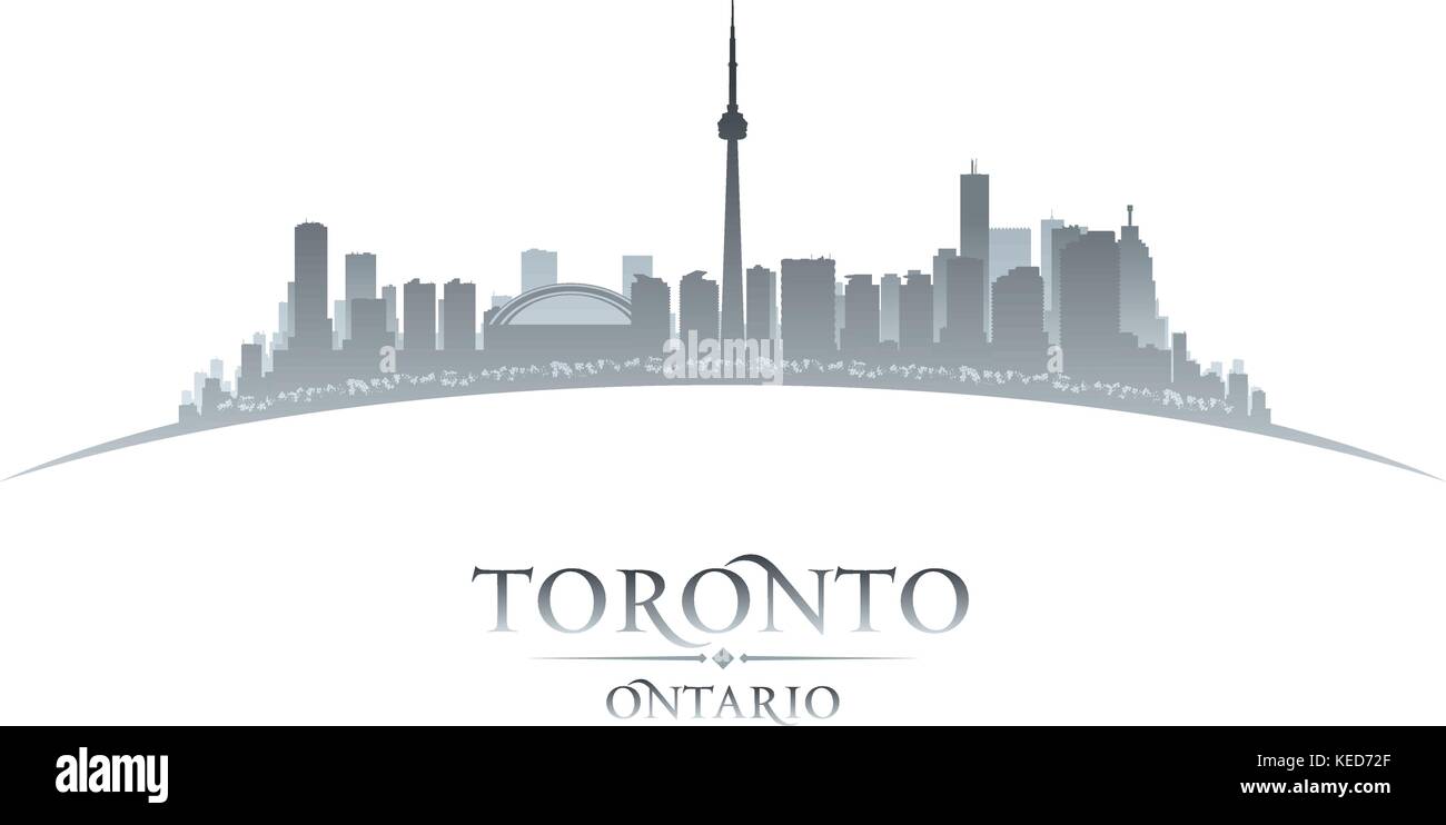 Toronto Ontario Canada city skyline silhouette. Vector illustration ...