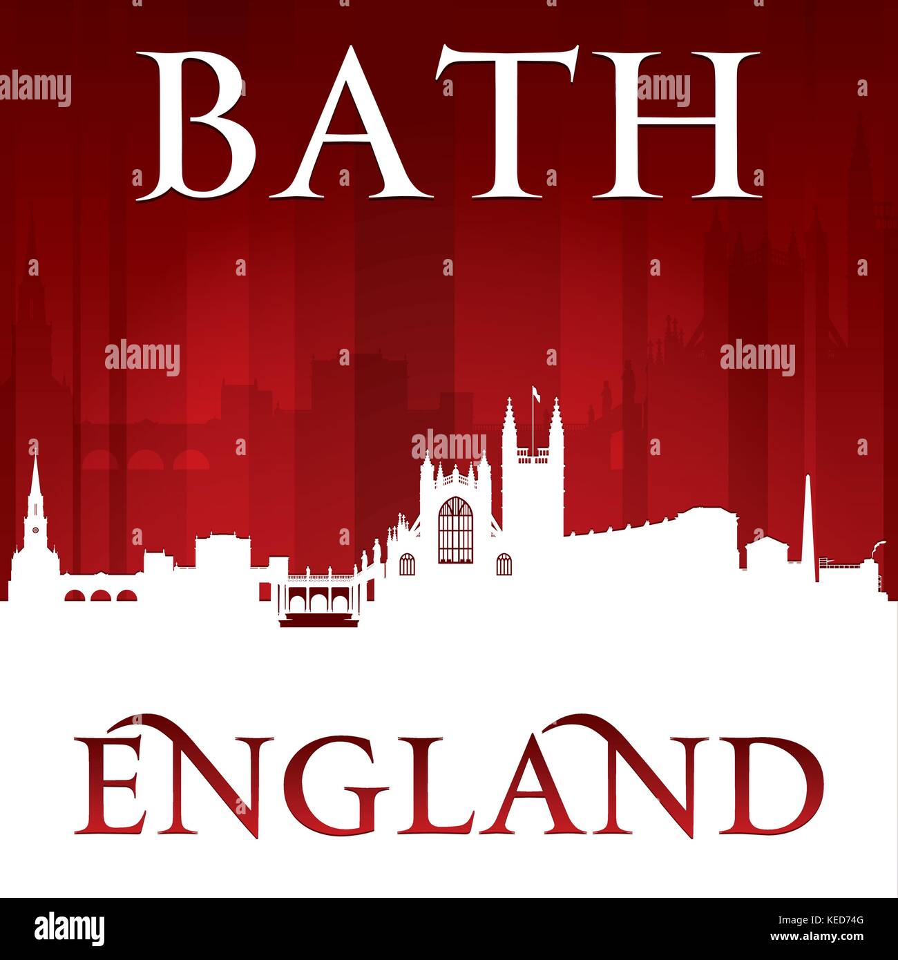 Bath England city skyline silhouette. Vector illustration Stock Vector ...