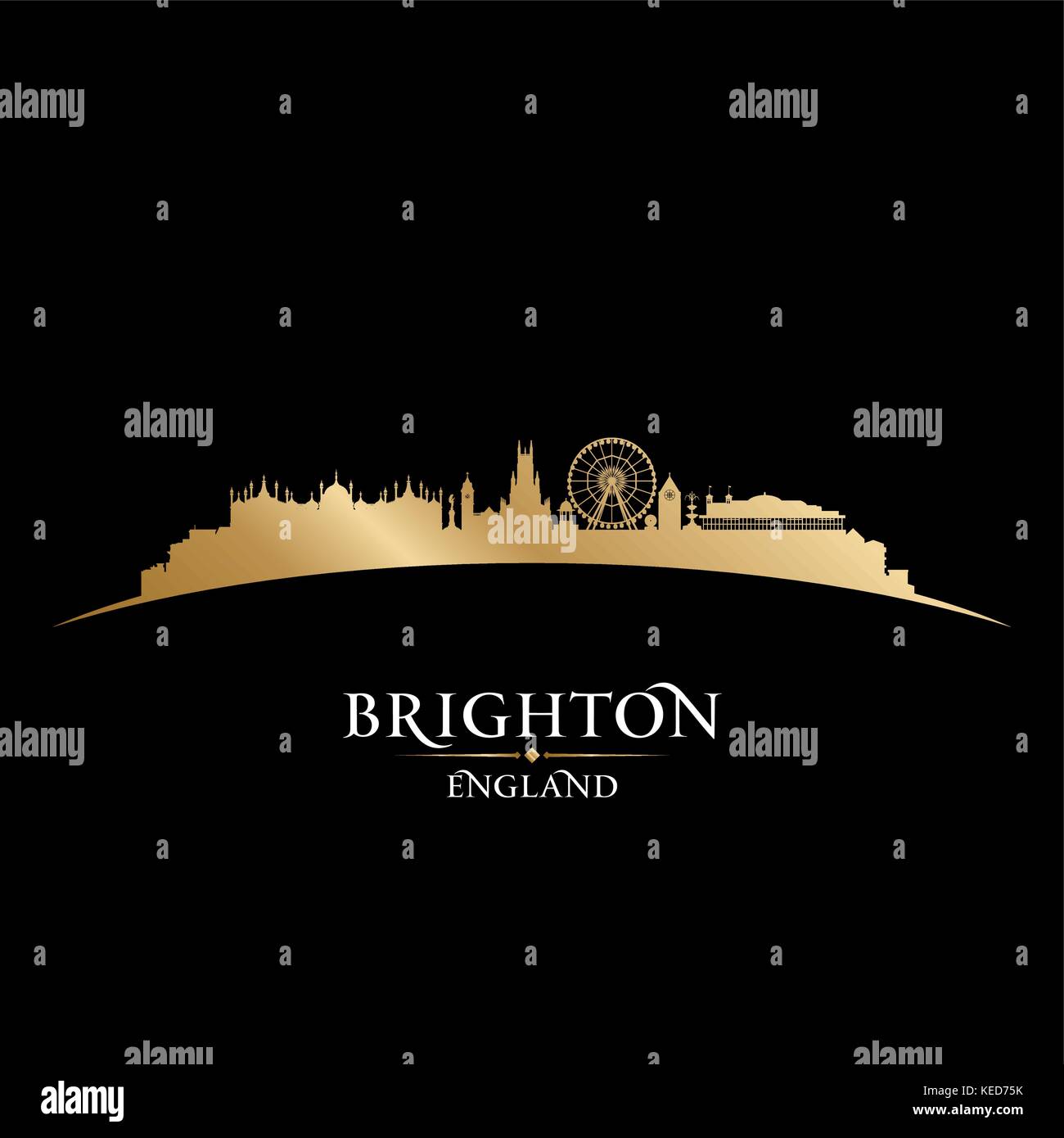 Brighton England city skyline silhouette. Vector illustration Stock ...