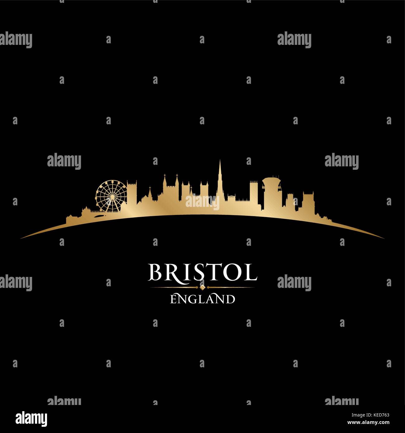 Bristol England city skyline silhouette. Vector illustration Stock ...