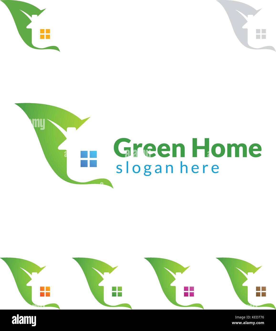 Green Home logo, Real Estate vector logo design with House and ecology ...