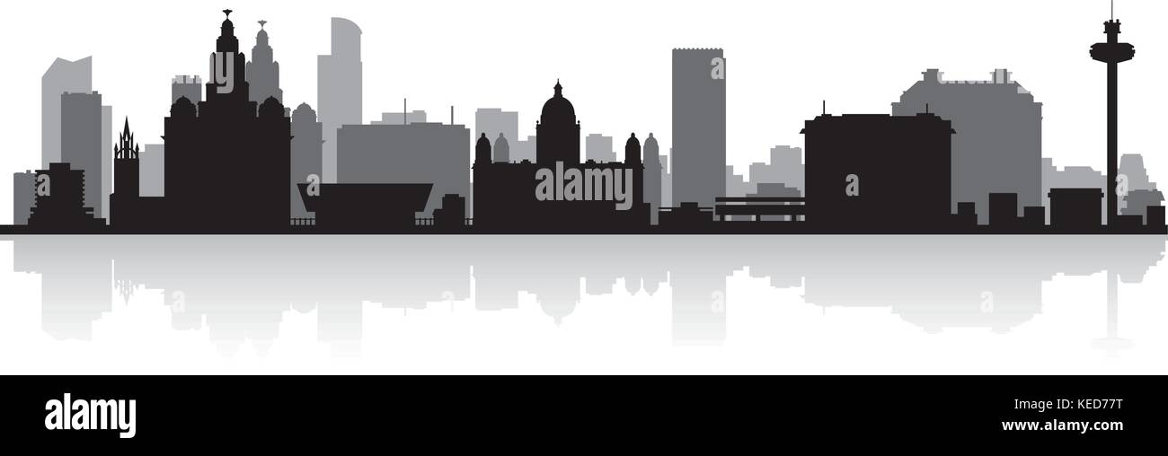 Liverpool city skyline silhouette vector illustration Stock Vector ...