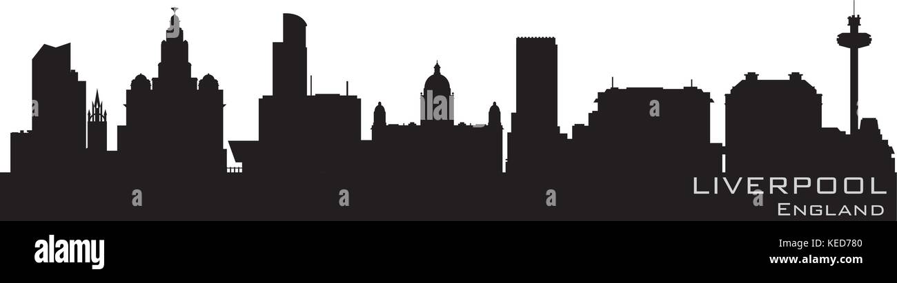 Liverpool city skyline silhouette vector hi-res stock photography and ...