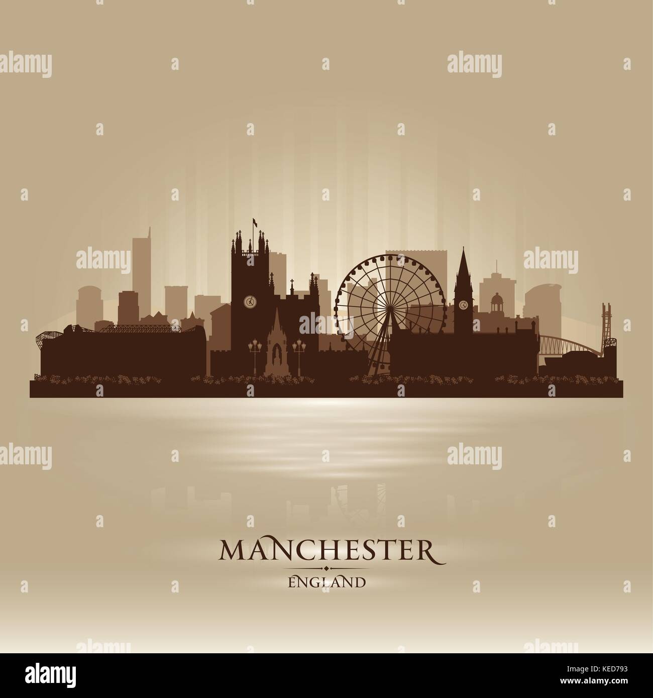 Manchester skyline silhouette hi-res stock photography and images - Alamy